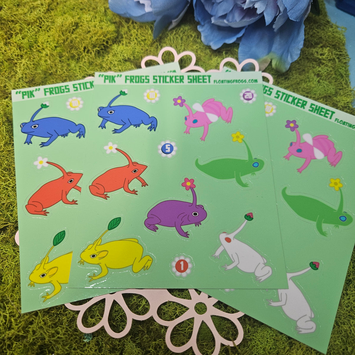 Pik Frogs Vinyl Sticker Sheet — Big Whale Consignment