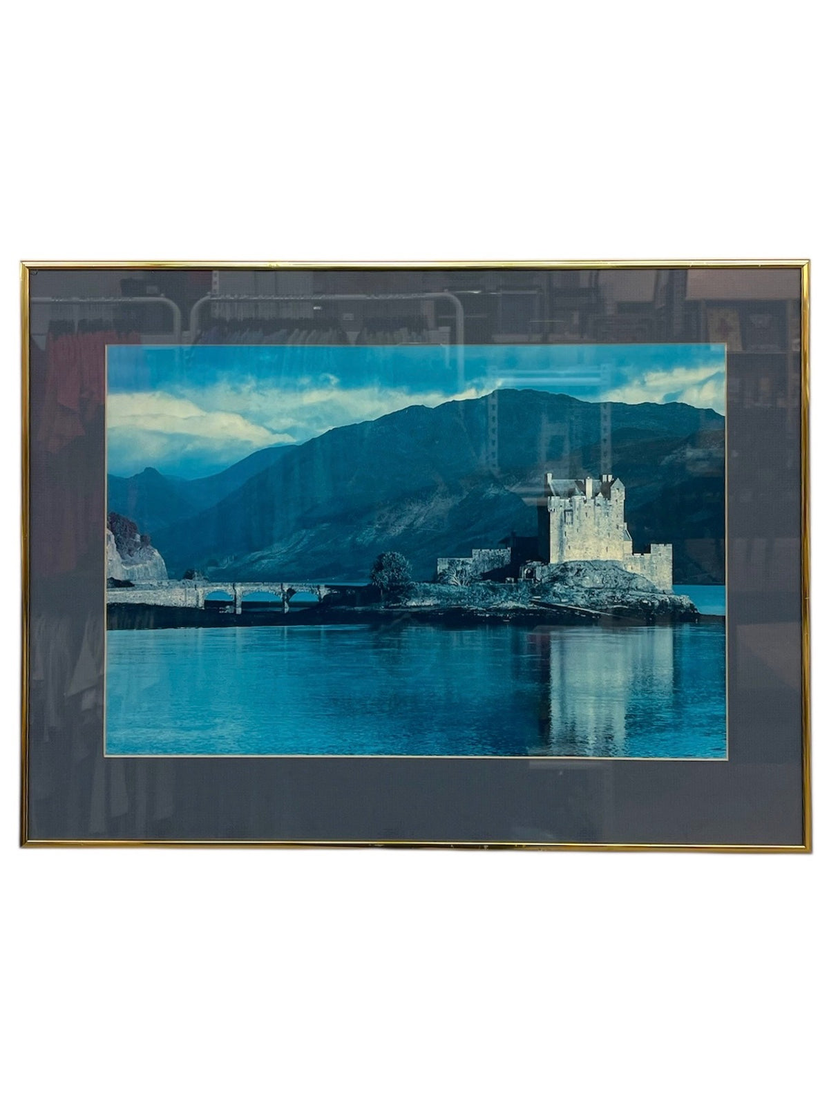 Vintage Framed Landscape Photograph of Castle — Big Whale Consignment