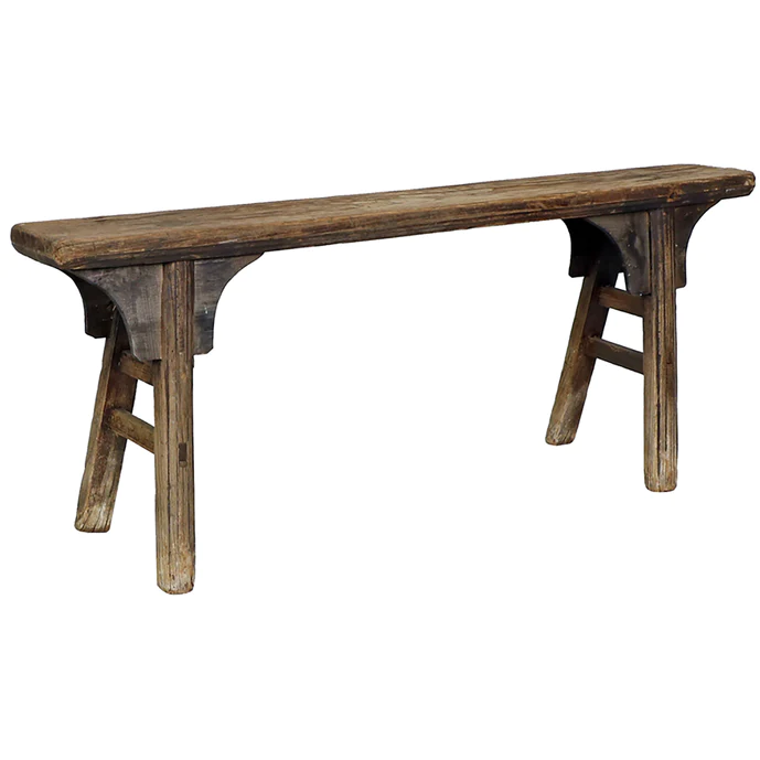 Reclaimed Solid Teak Bench — Big Whale Consignment