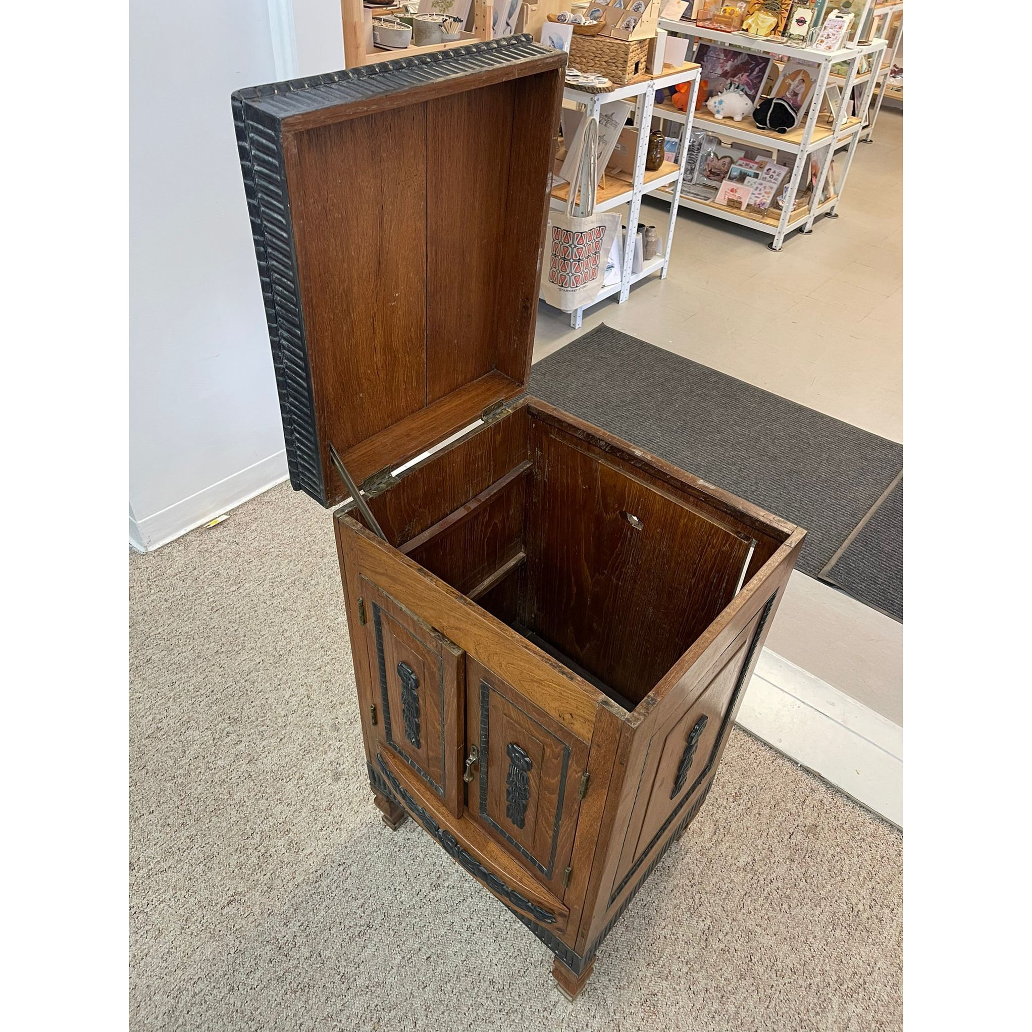 Vintage Dutch Colonial Style Cabinet With Carved Wood Accents. — Big ...