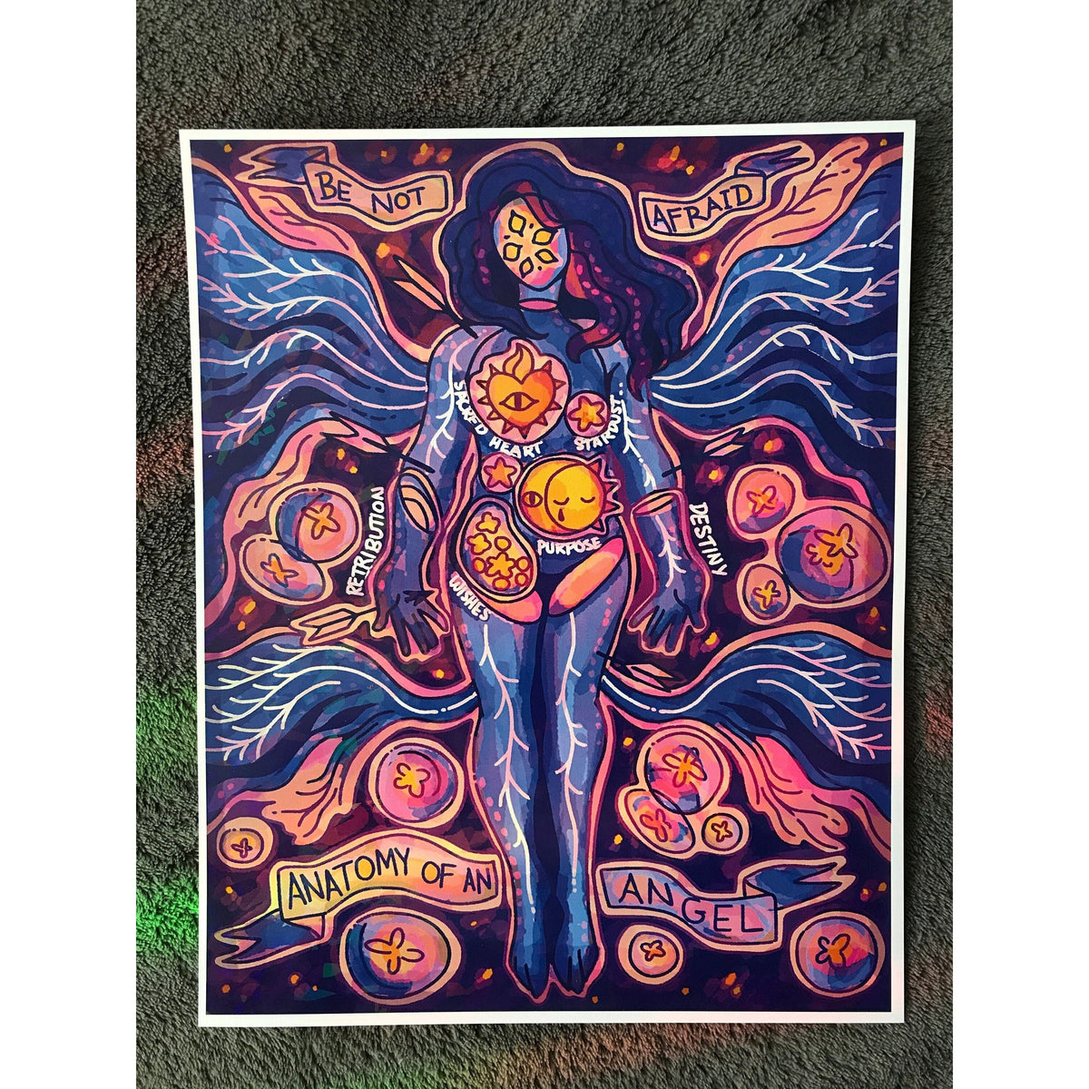 Angel Anatomy - Holographic 8 x 10 Art Print — Big Whale Consignment